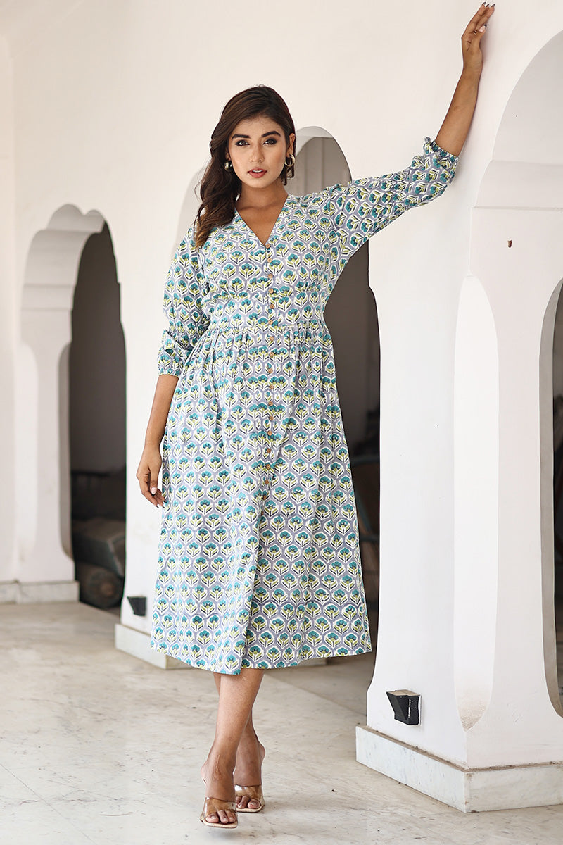 Grey Cotton Dress